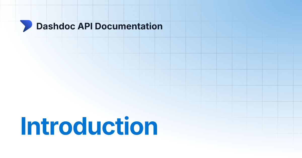 Introduction | Dashdoc API Documentation